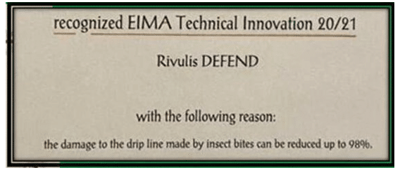 Rivulis Defend won the innovation award on EIMA 2021 - Rivulis
